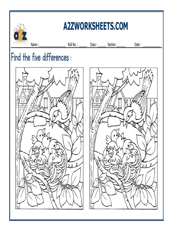 A2Zworksheets:Worksheet of Find The Difference-05-Logical Reasoning ...
