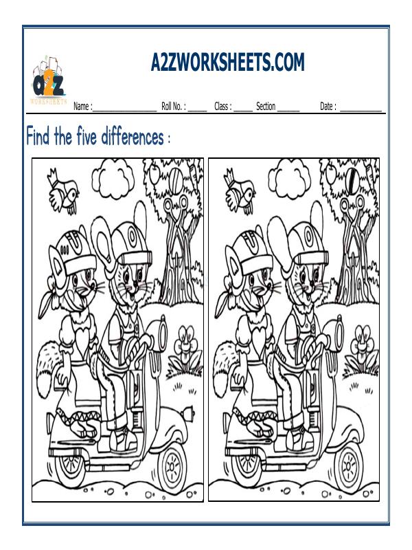 A2Zworksheets:Worksheet of Find The Difference-08-Logical Reasoning ...