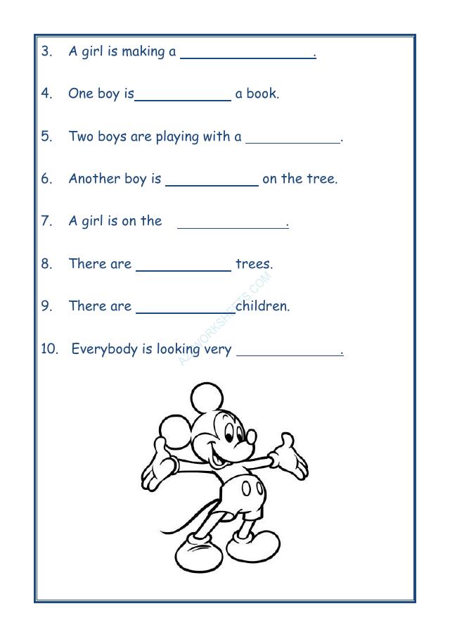 A2Zworksheets:Worksheet of Picture Comprehension-28-Reading-English