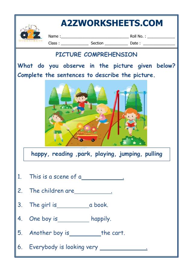 A2Zworksheets:Worksheet of Class Ii-Picture Comprehension-29-Reading ...