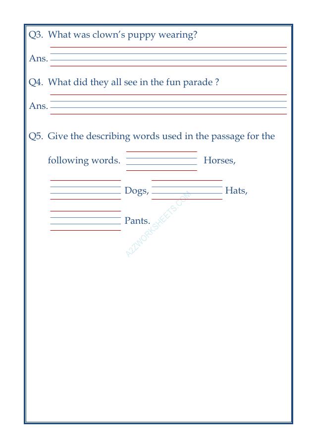 A2Zworksheets:Worksheet of Class Ii-Picture Comprehension-36-Reading ...