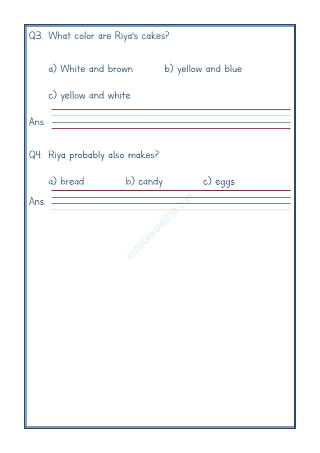 A2Zworksheets:Worksheet of Class Ii-Picture Comprehension-39-Reading ...