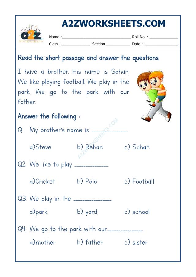 A2Zworksheets:Worksheet of Class Iii-Comprehension Passage-18-Reading ...