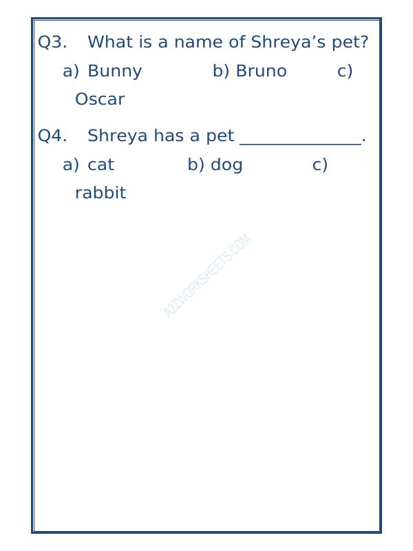 A2Zworksheets:Worksheet of Class Iii-Comprehension Passage-19-Reading ...