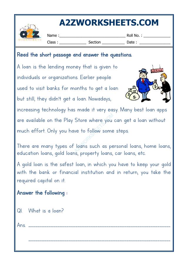 A2Zworksheets:Worksheet of Class Iii-Comprehension Passage-23-Reading ...