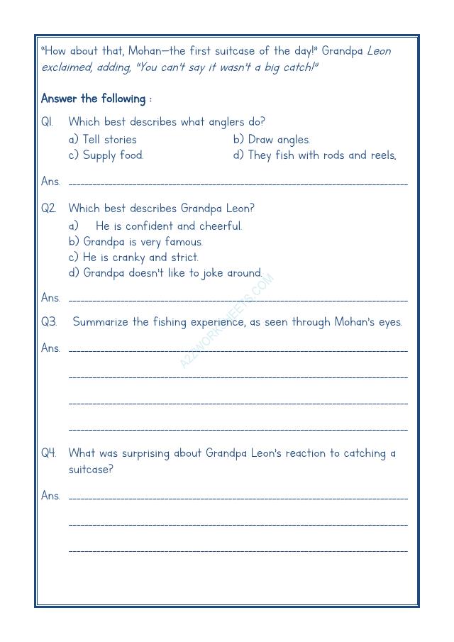 A2Zworksheets:Worksheet of Class Iv-Comprehension Passage-18-Reading ...