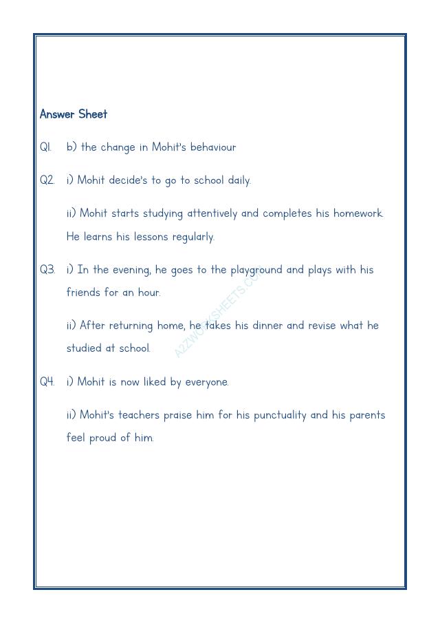 A2Zworksheets:Worksheet of Class Iv-Comprehension Passage-20-Reading ...