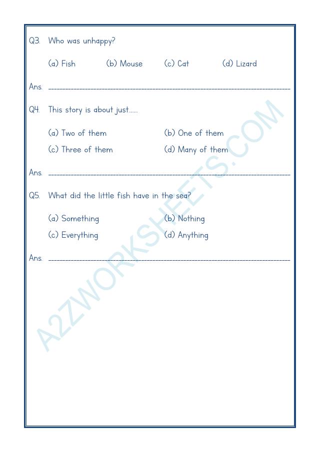 A2Zworksheets:Worksheet of Class Iv-Comprehension Passage-22-Reading ...