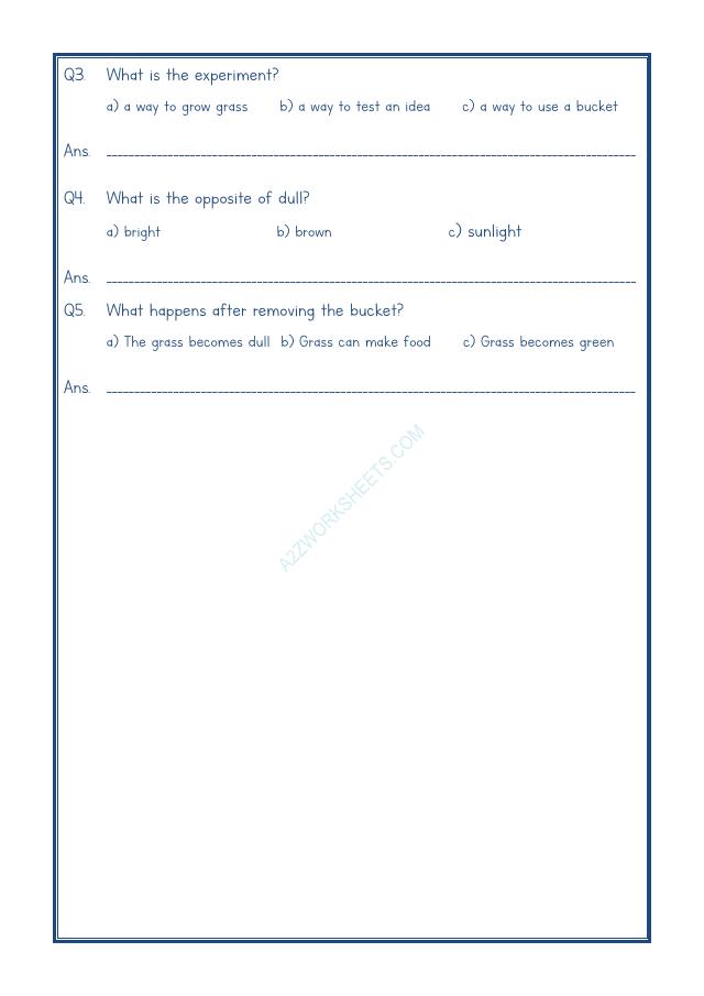 A2Zworksheets:Worksheet of Class Iv-Comprehension Passage-24-Reading ...