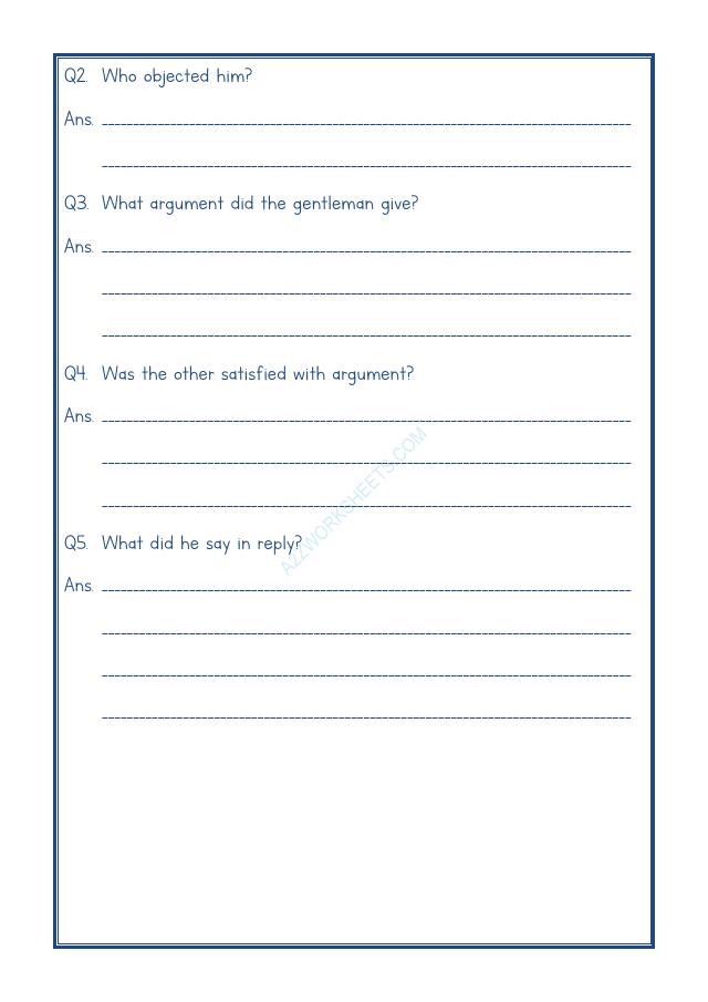 A2Zworksheets:Worksheet of Class Iv-Comprehension Passage-25-Reading ...