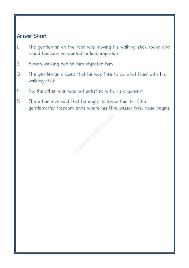 A2Zworksheets:Worksheet of Class Iv-Comprehension Passage-25-Reading ...