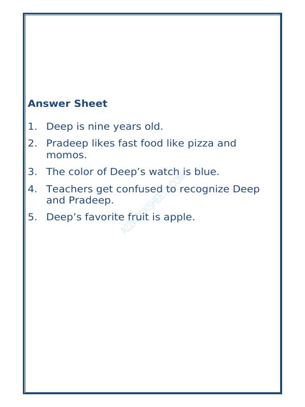 A2Zworksheets:Worksheet of Class Iv-Comprehension Passage-30-Reading ...