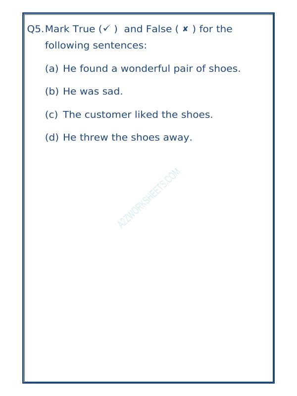 A2Zworksheets:Worksheet of Class V-Comprehension Passage-25-Reading-English