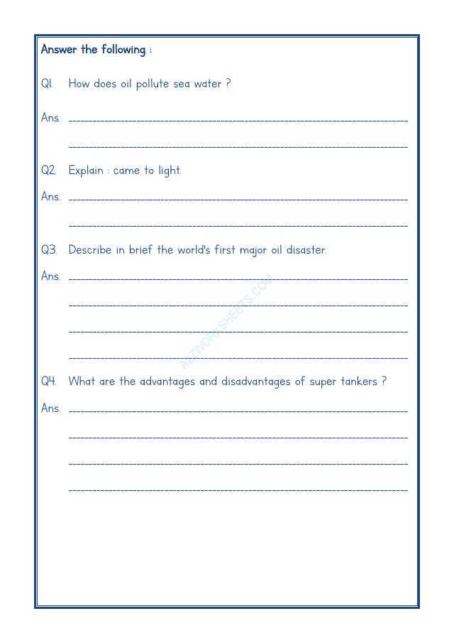 A2Zworksheets:Worksheet of Class-Vi-Comprehension Passage-51-Reading ...