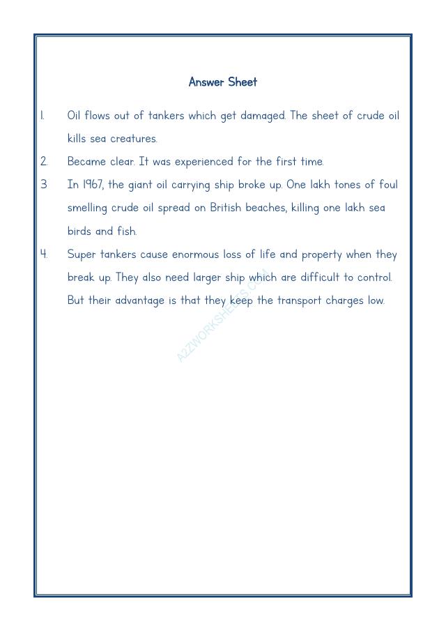 A2Zworksheets:Worksheet of Class-Vi-Comprehension Passage-51-Reading ...