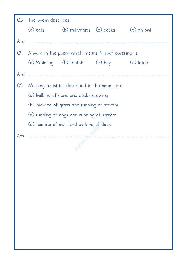 A2Zworksheets:Worksheet of Class-Vi-Comprehension Passage-54-Reading ...