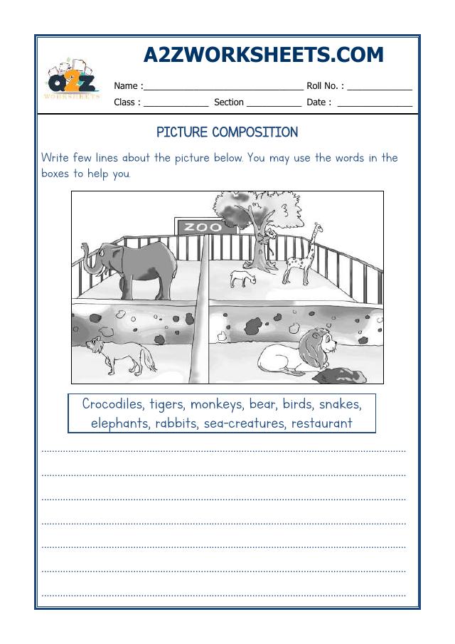 A2Zworksheets:Worksheet of Class-Iii-Picture Composition-02-Writing-English