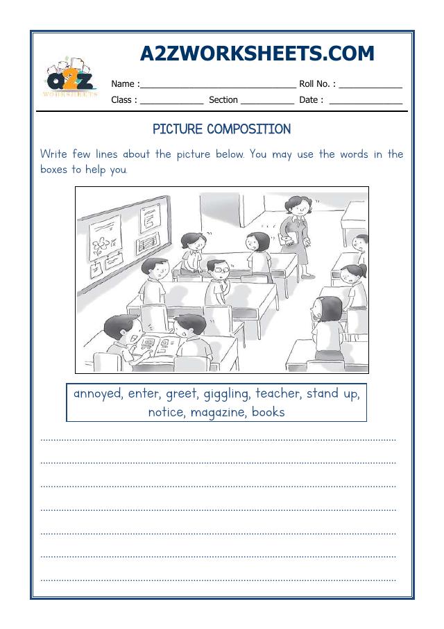 A2Zworksheets:Worksheet of Class-Iii-Picture Composition-04-Writing-English