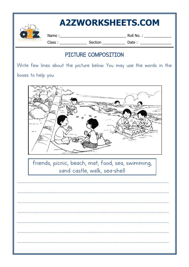 A2Zworksheets:Worksheet of Class-Iii-Picture Composition-06-Writing-English