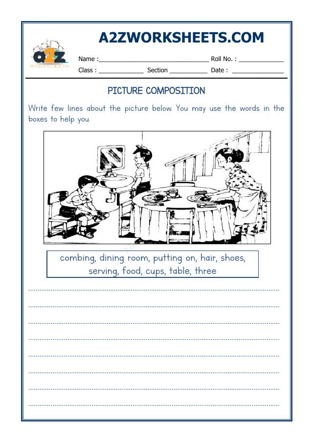 A2Zworksheets:Worksheet of Class-Iii-Picture Composition-07-Writing-English