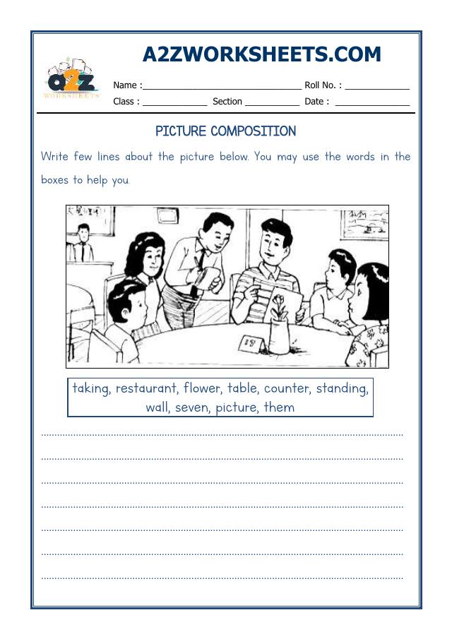 A2Zworksheets:Worksheet of Class-Iii-Picture Composition-08-Writing-English