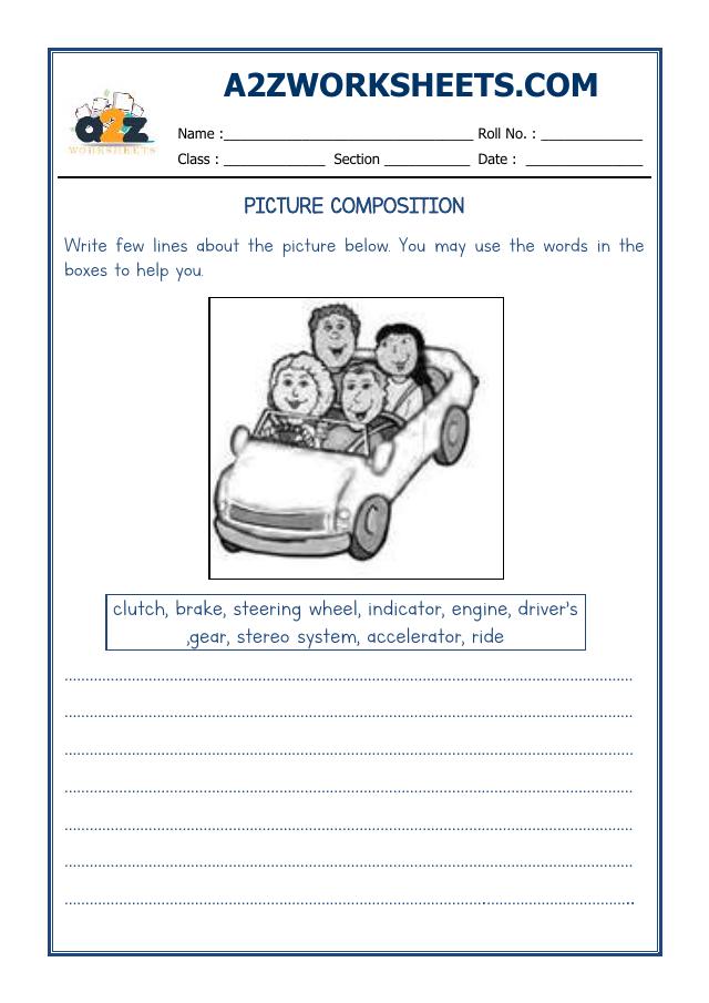 A2Zworksheets:Worksheet of Class-Iii-Picture Composition-12-Writing-English