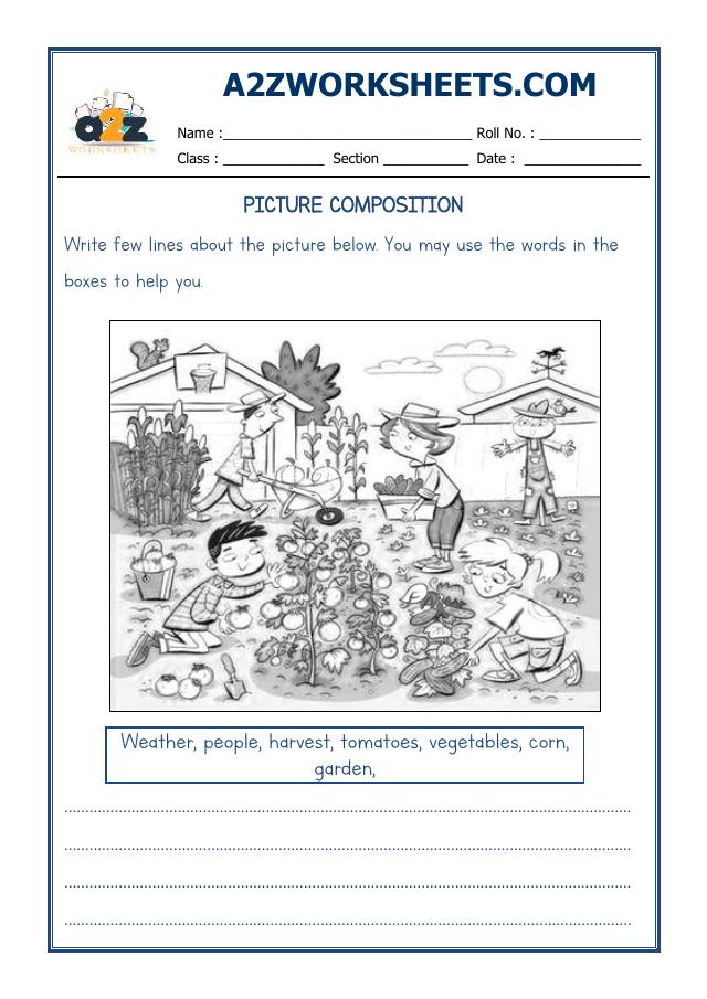 A2Zworksheets:Worksheet of Class-Iii-Picture Composition-14-Writing-English