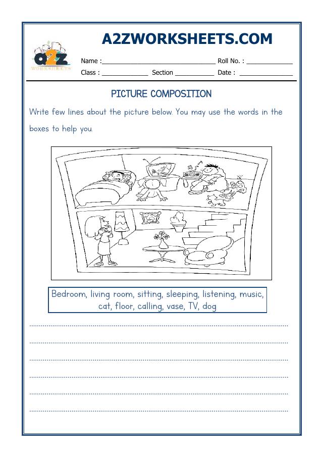 A2Zworksheets:Worksheet of Class-Iv-Picture Composition-05-Writing-English