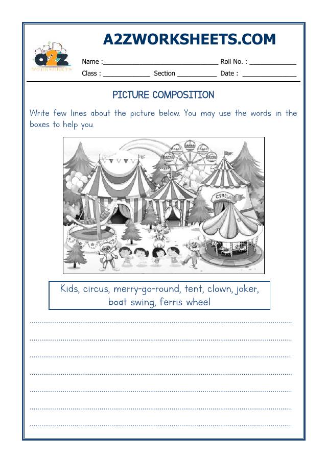 A2Zworksheets:Worksheet of Class-Iv-Picture Composition-10-Writing-English