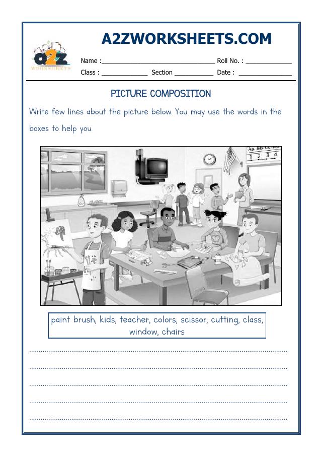 A2Zworksheets:Worksheet of Class-Iv-Picture Composition-12-Writing-English