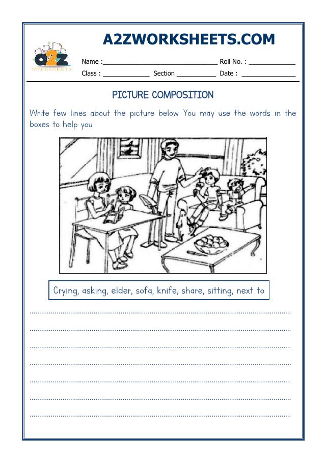 A2Zworksheets:Worksheet of Class-Iv-Picture Composition-14-Writing-English