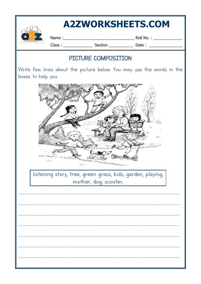 A2Zworksheets:Worksheet of Class-V-Picture Composition-02-Writing-English
