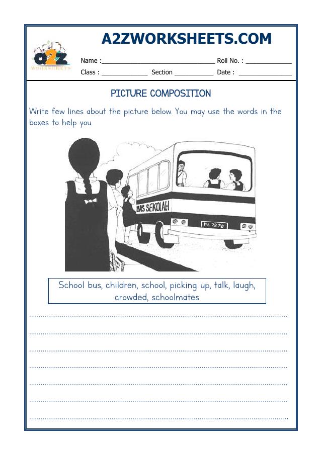 A2Zworksheets:Worksheet of Class-Vi-Picture Composition-01-Writing-English