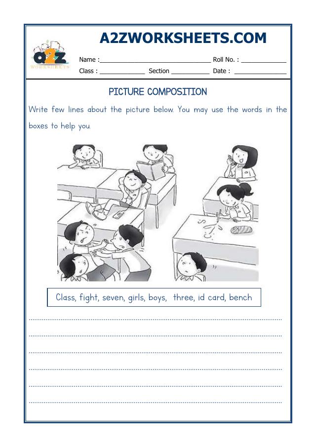 A2Zworksheets:Worksheet of Class-Vi-Picture Composition-09-Writing-English