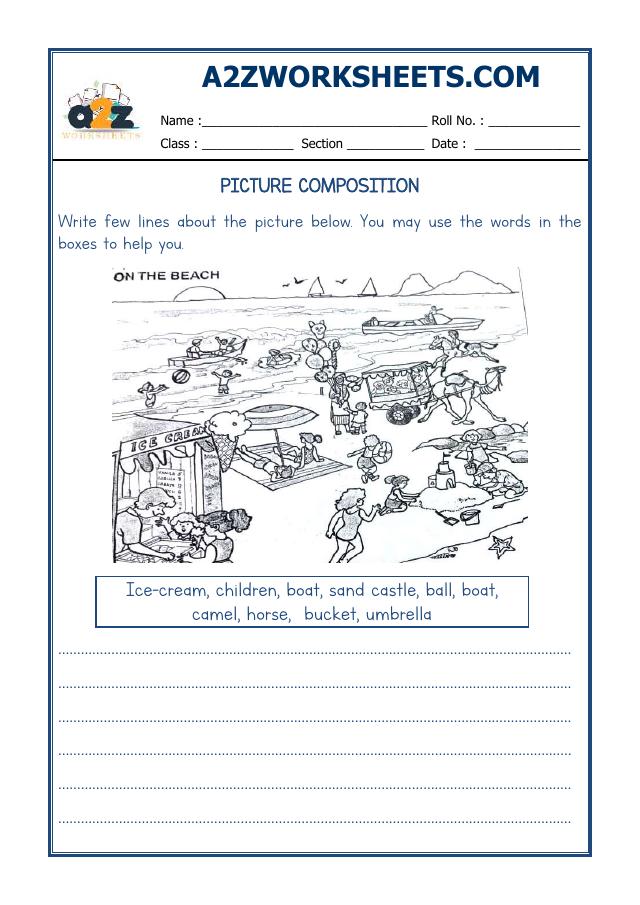 A2Zworksheets:Worksheet of Class-Vi-Picture Composition-12-Writing-English