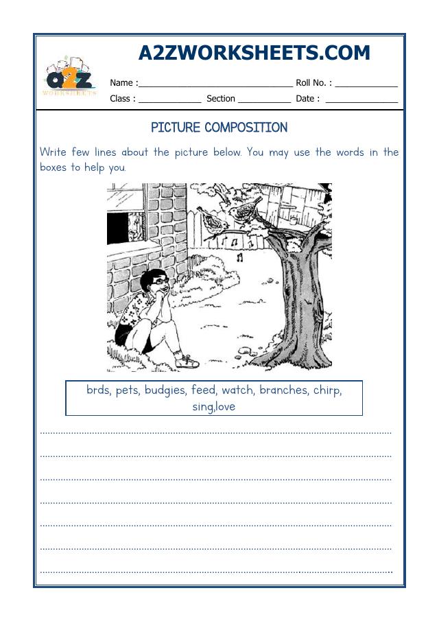 A2Zworksheets:Worksheet of Class-Vi-Picture Composition-15-Writing-English