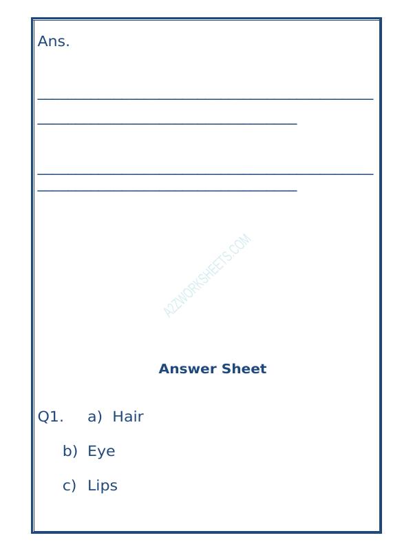 A2Zworksheets:Worksheet of Human Body-02-Humans-Science