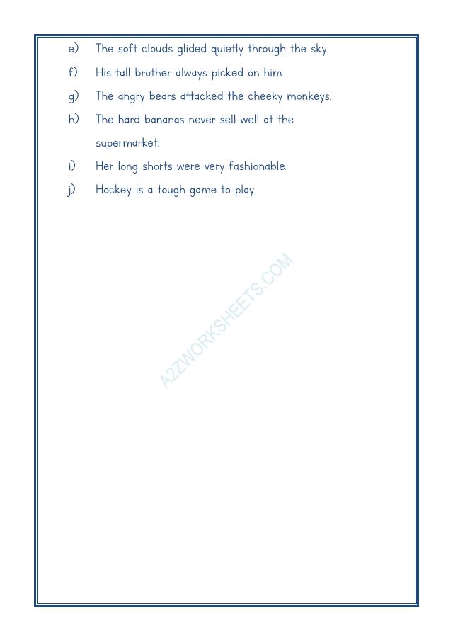 A2Zworksheets:Worksheet of Class-Iii-English Adjectives Worksheet-13 ...