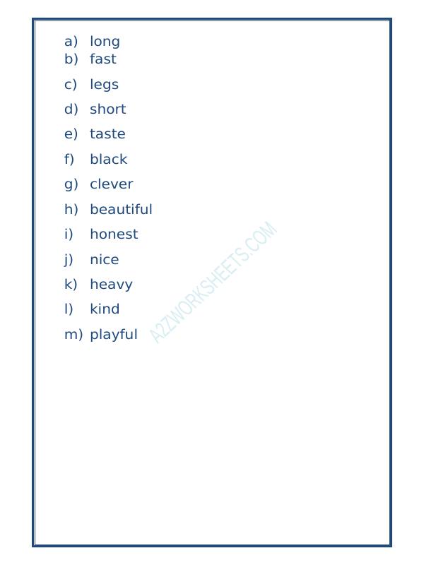 A2Zworksheets:Worksheet of Class-Iii-English Adjectives Worksheet-15 ...