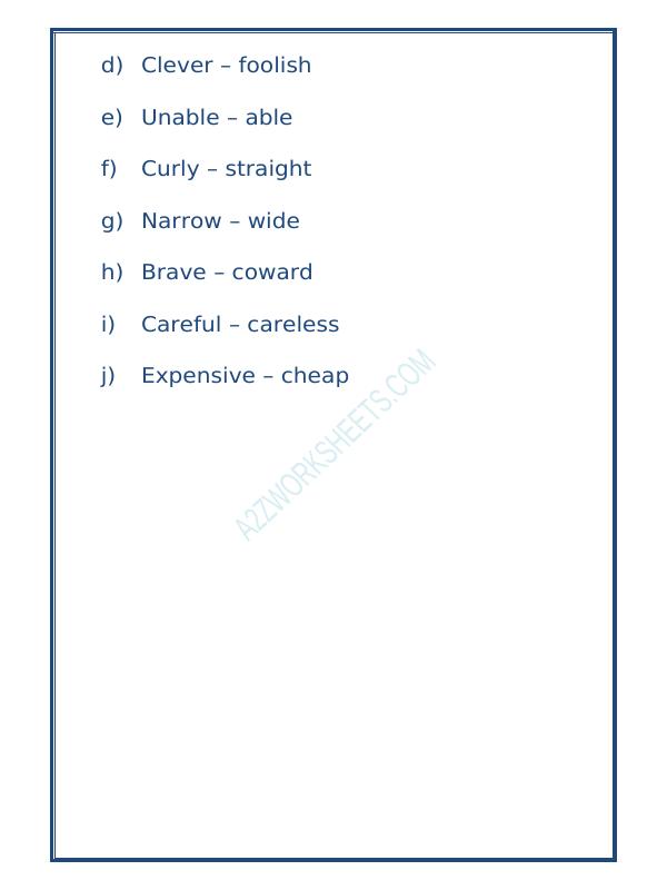 A2Zworksheets:Worksheet of Class-Iv-English Adjectives Worksheet-03 ...