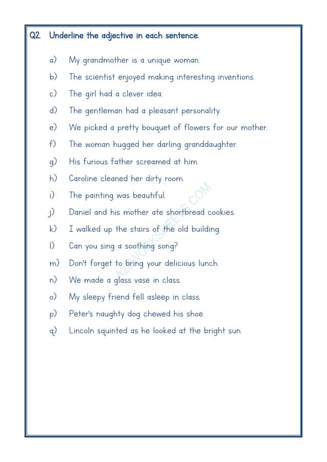 A2Zworksheets:Worksheet of Class-Iv-English Adjectives Worksheet-06 ...