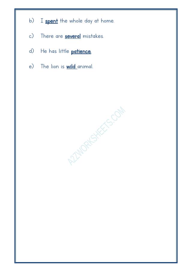 A2Zworksheets:Worksheet of Class-Iv-English Adjectives Worksheet-07 ...