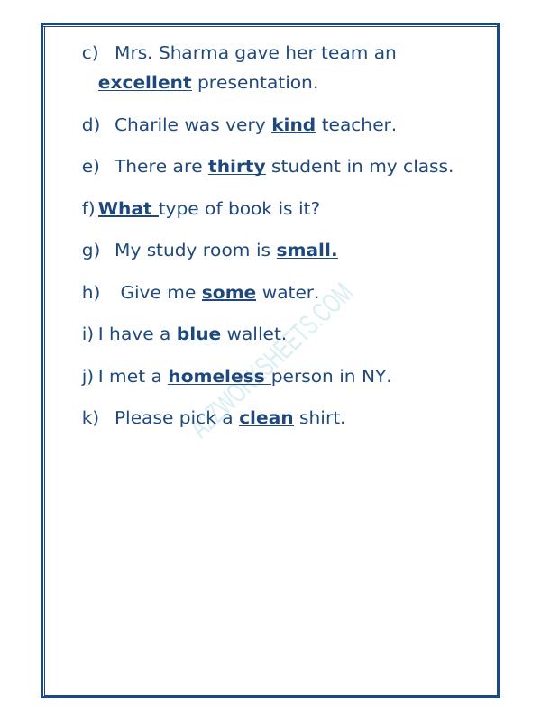 A2Zworksheets:Worksheet of Class-Iv-English Adjectives Worksheet-08 ...