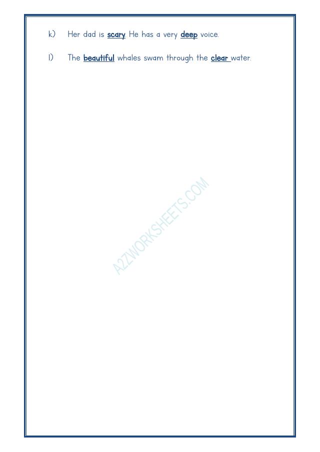 A2Zworksheets:Worksheet of Class-Iv-English Adjectives Worksheet-09 ...