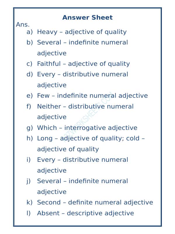 A2Zworksheets:Worksheet of Class-Iv-English Adjectives Worksheet-11 ...