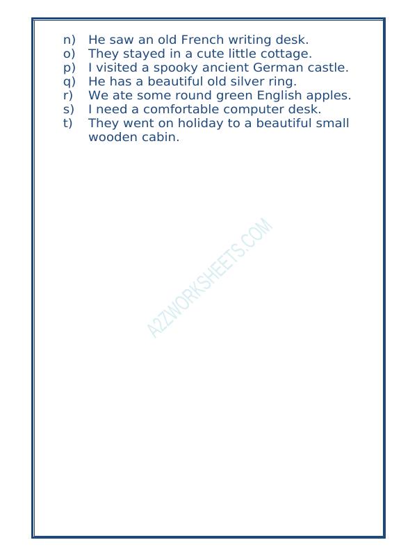 A2Zworksheets:Worksheet of Class-Vi-English Adjectives Worksheet-03 ...