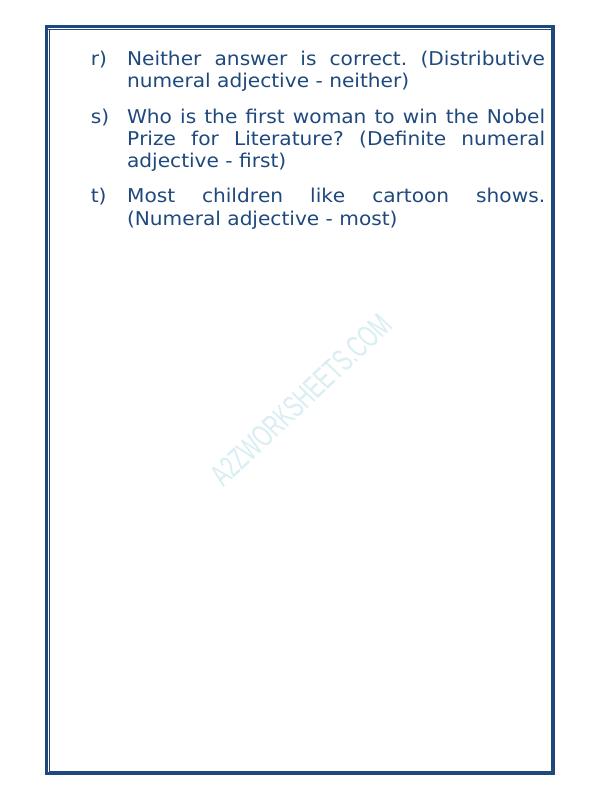 A2Zworksheets:Worksheet of Class-Vi-English Adjectives Worksheet-07-Grammar-English