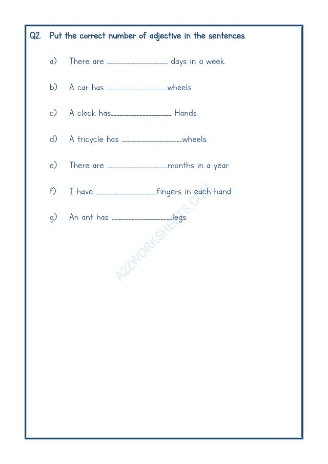 A2Zworksheets:Worksheet of Class-Ll-English Adjective Worksheet-07 ...