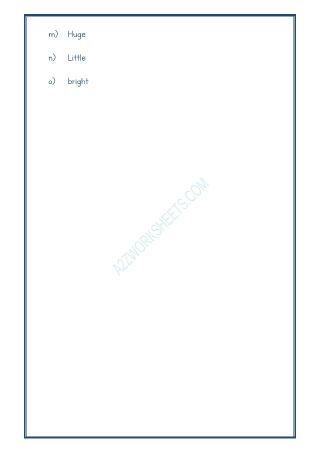 A2Zworksheets:Worksheet of Class-Ll-English Adjective Worksheet-09 ...