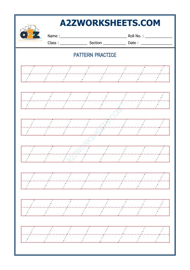 A2Zworksheets:Worksheet of Class-Nursery-Pattern Practice-03-Writing ...